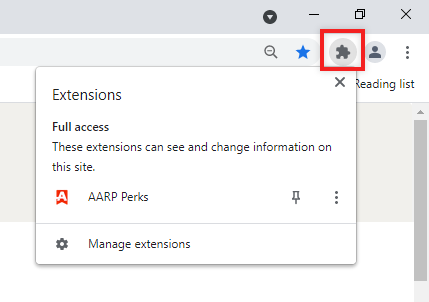 How To Pin AARP Perks to Chrome Toolbar