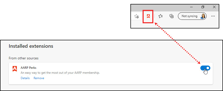 How Do I Pin AARP Perks to the Microsoft Edge Toolbar?